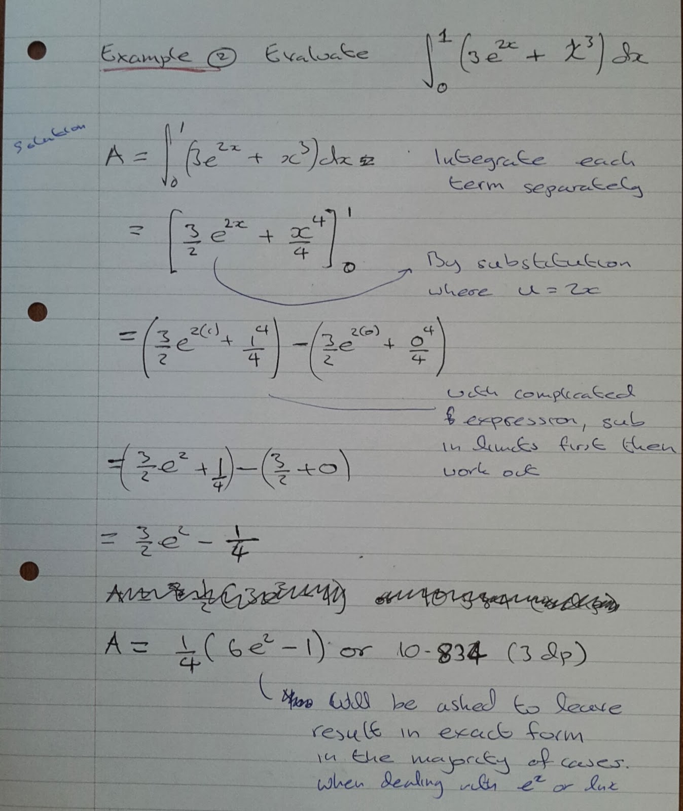 A Level Maths Notes: A2 Integration II: Definite Integration Part 1