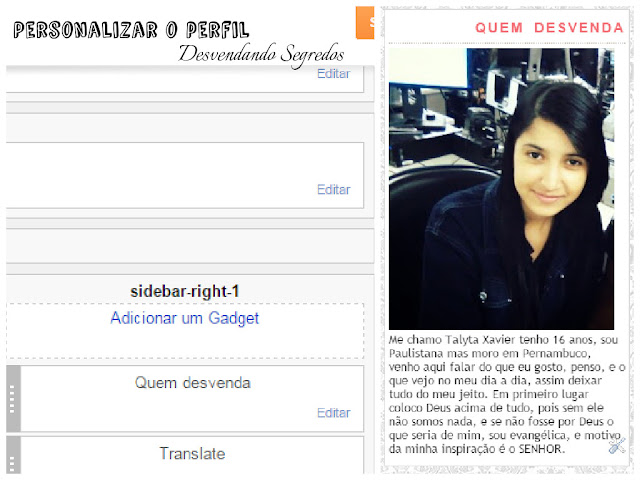 Como personalizar o perfil do blogger - Desvendando Segredos com Talyta Xavier