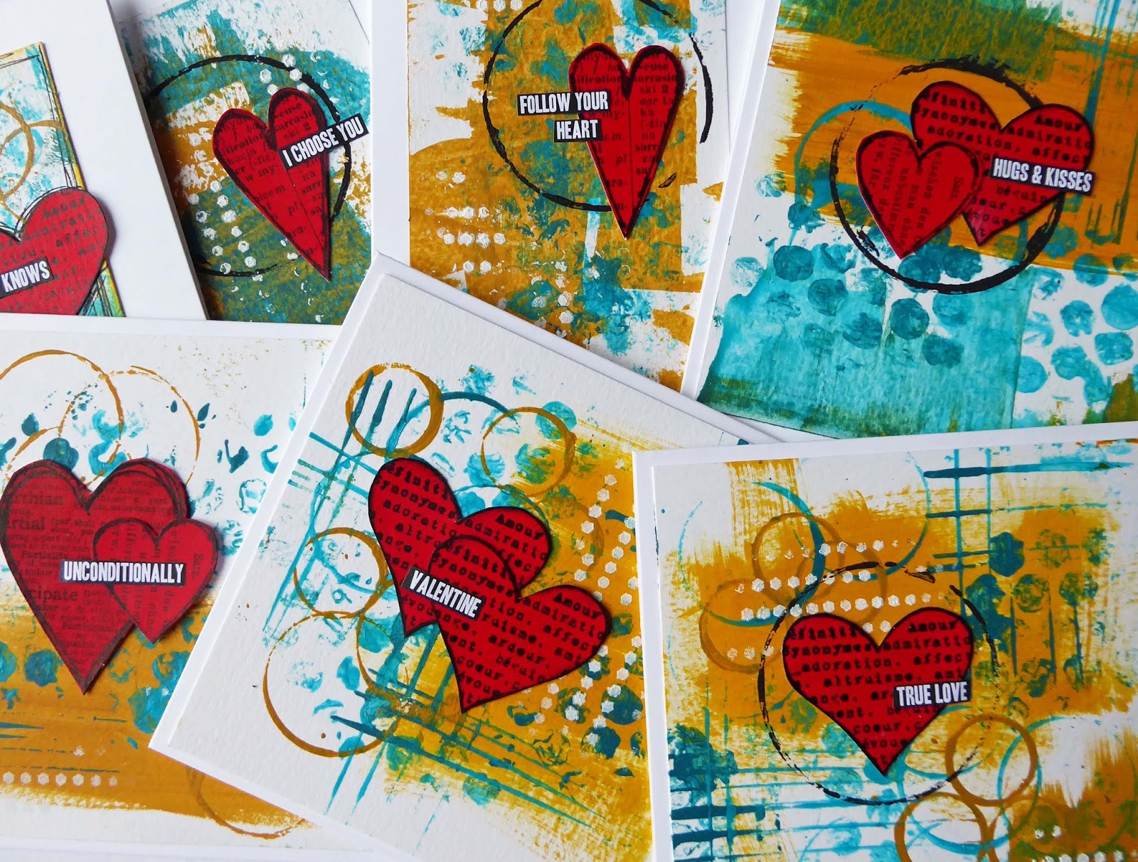 Postcards from the Attic: Abstract Valentine's Cards for DecoArt Media
