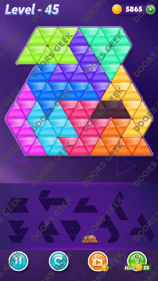 Block! Triangle Puzzle 10 Mania Level 45 Solution ~ Doors Geek