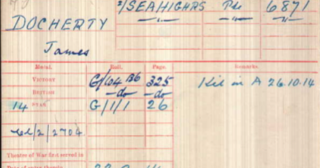 WW1 Soldiers from Cumnock: James Docherty