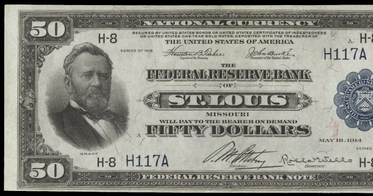 1918 50 Dollar Bill Federal Reserve Bank Note|World Banknotes & Coins ...