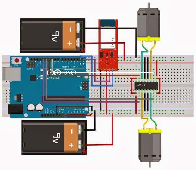 Robot controlado por arduino mediante bluetooth desde visual studio - Alex