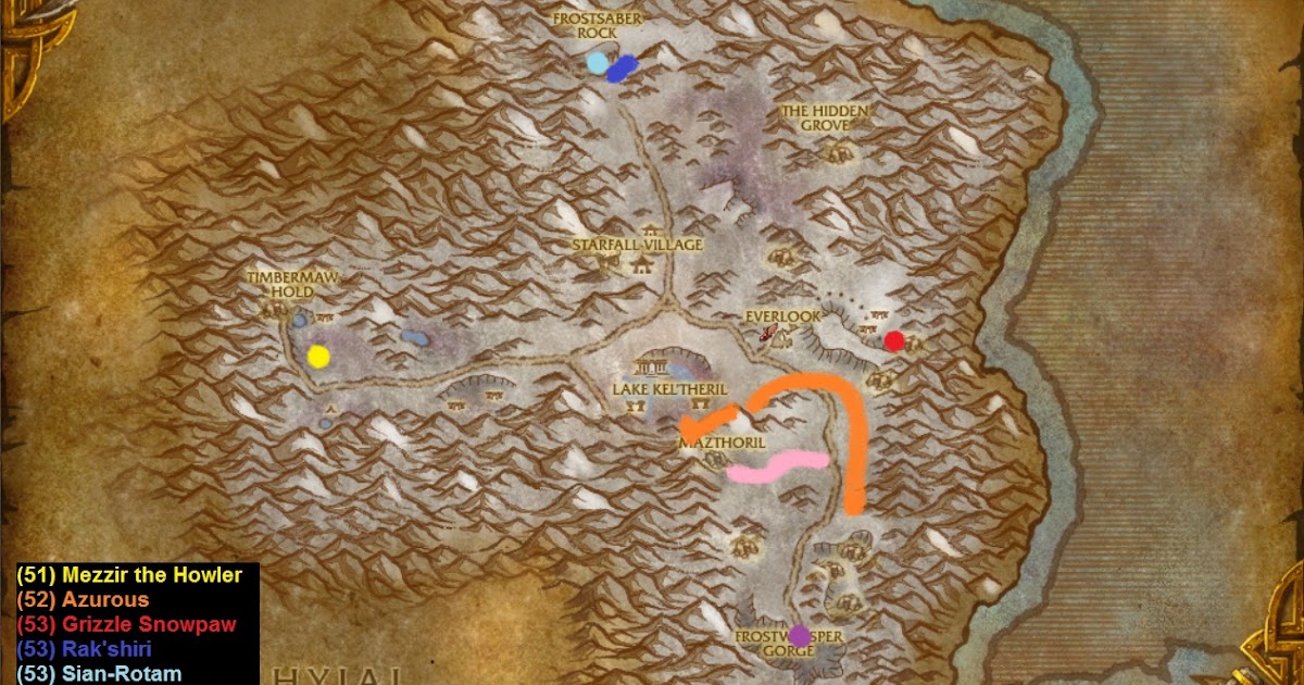 WoW Rare Spawns: Winterspring Rare Spawns