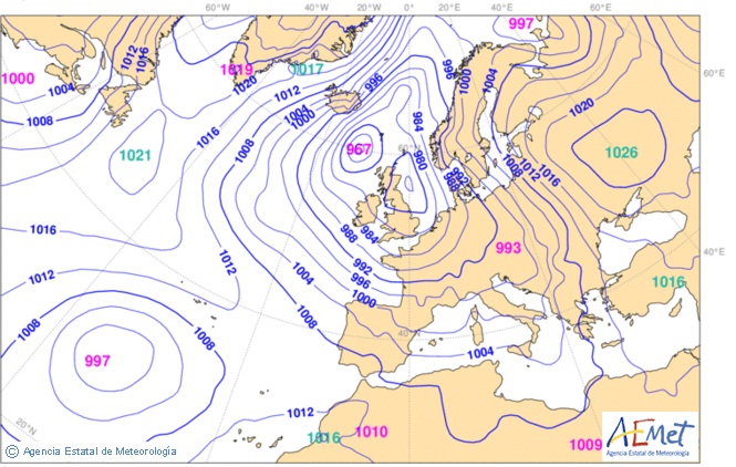 clase CEN: Mapa Isobaras