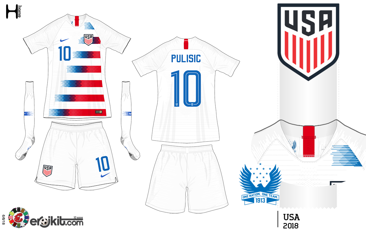 Kit Design, by eroj: 2018 Estados Unidos (Home e Away)