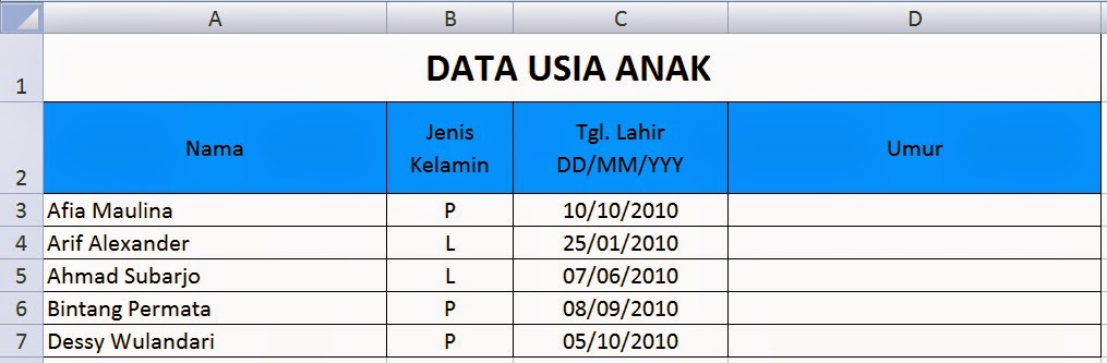Menghitung Umur Kita dengan Menggunakan Excel | TUTORIAL EXCEL