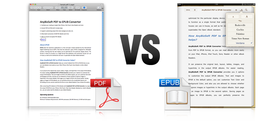 Differences between PDF and EPUB!