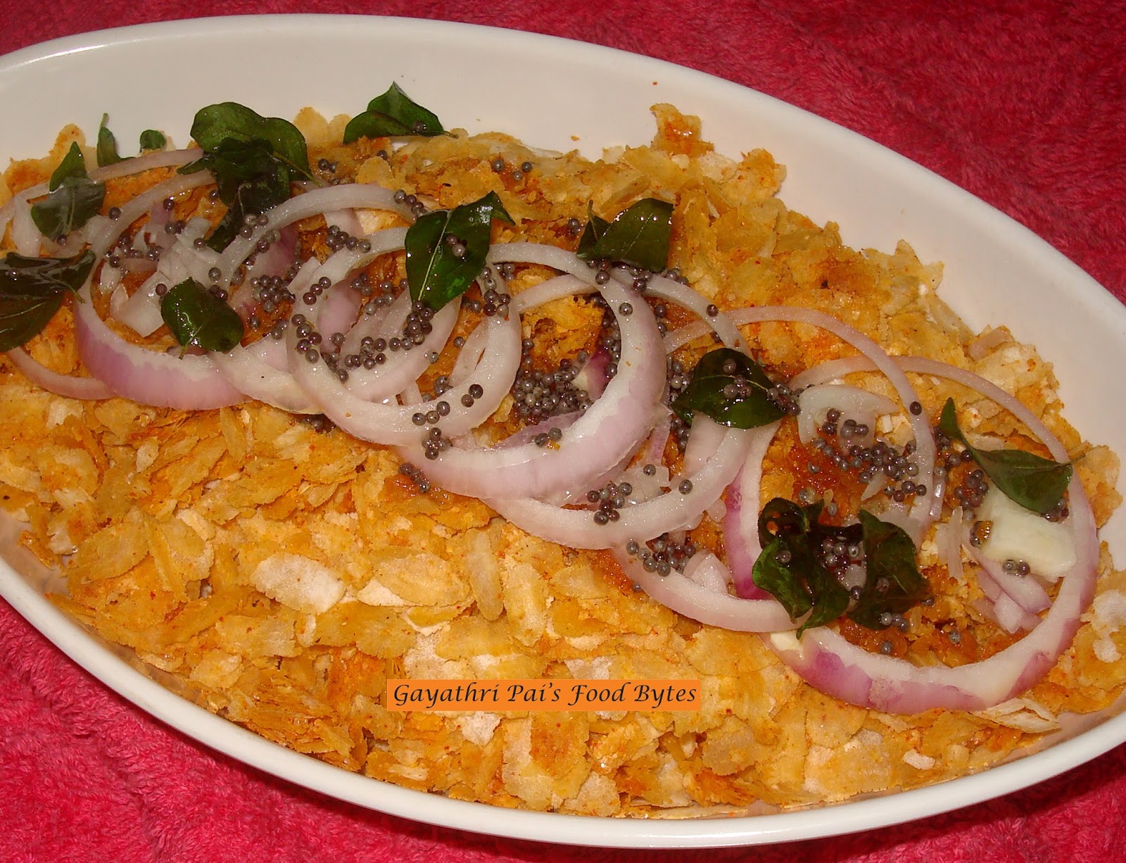 Gayathri Pai's Food Bytes: Pova-chutney with onion topping / Beaten ...