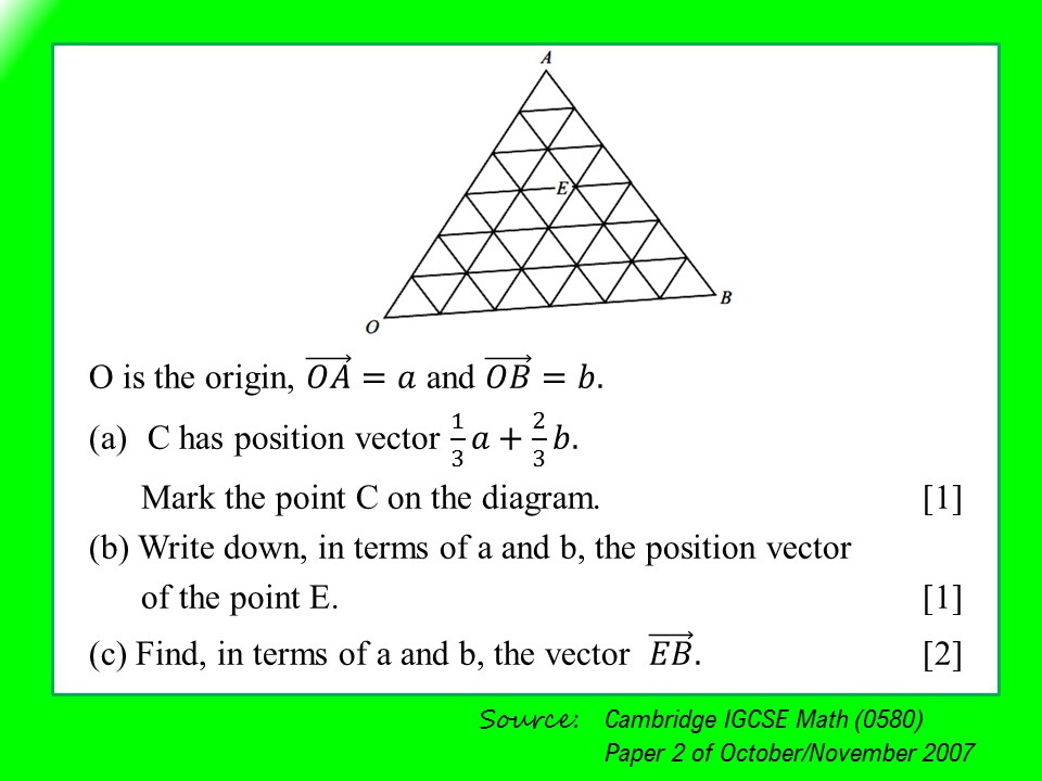 Vectors on Triangles (Part 2) - CIE Math Solutions Vectors on Triangles (Part 2) - CIE Math Solutions