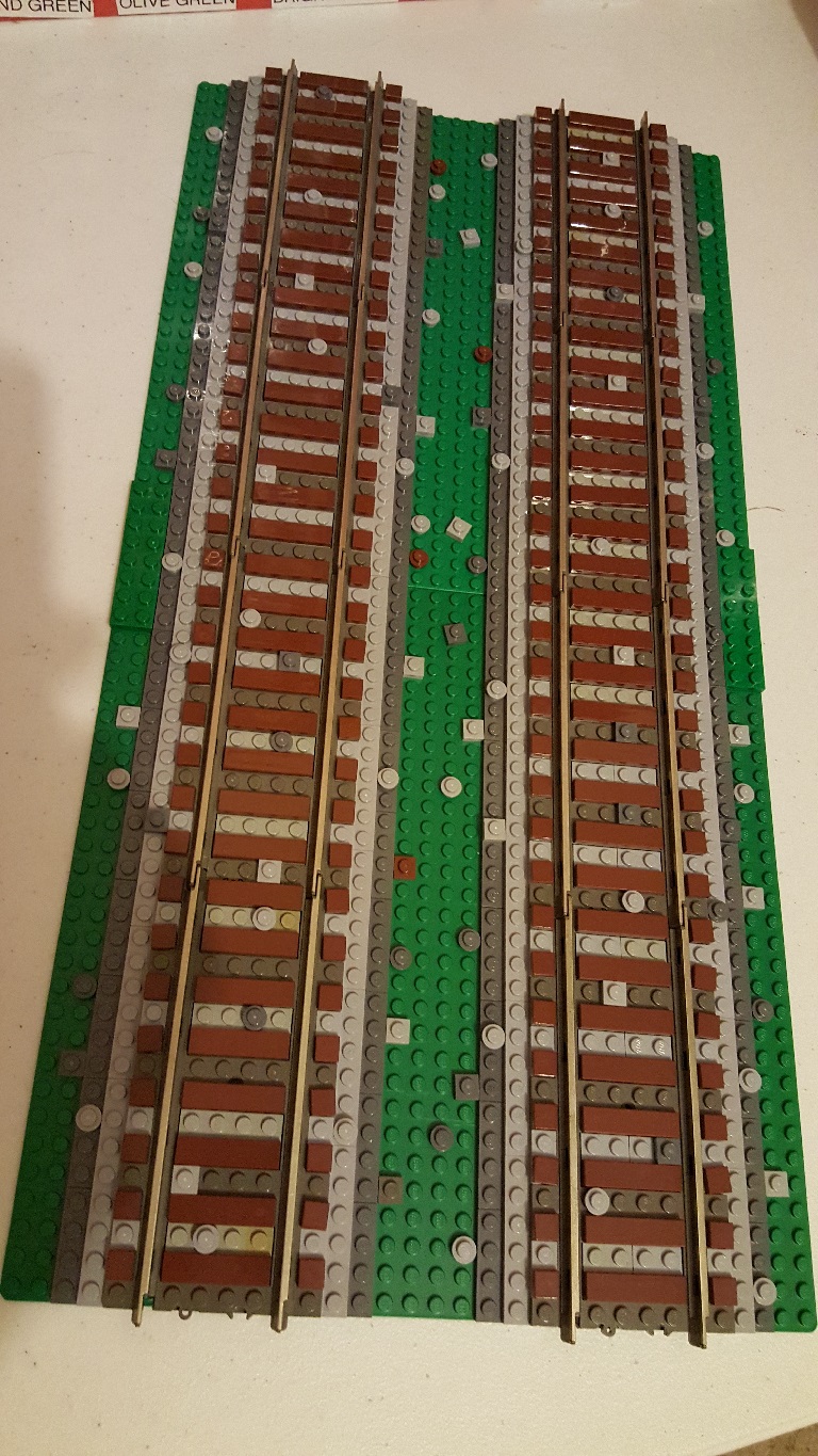Matt's Lego fun: How to ballast straight Lego train track