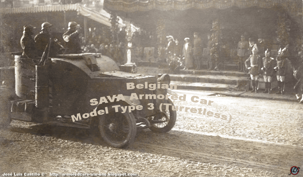 Armored Cars in the WWI: Belgian SAVA Armored Car - Model Type 3 ...