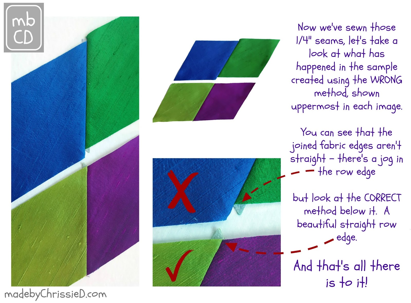 Chris Dodsley @mbCD: Piecing And Joining Diamond Rows [Tute]