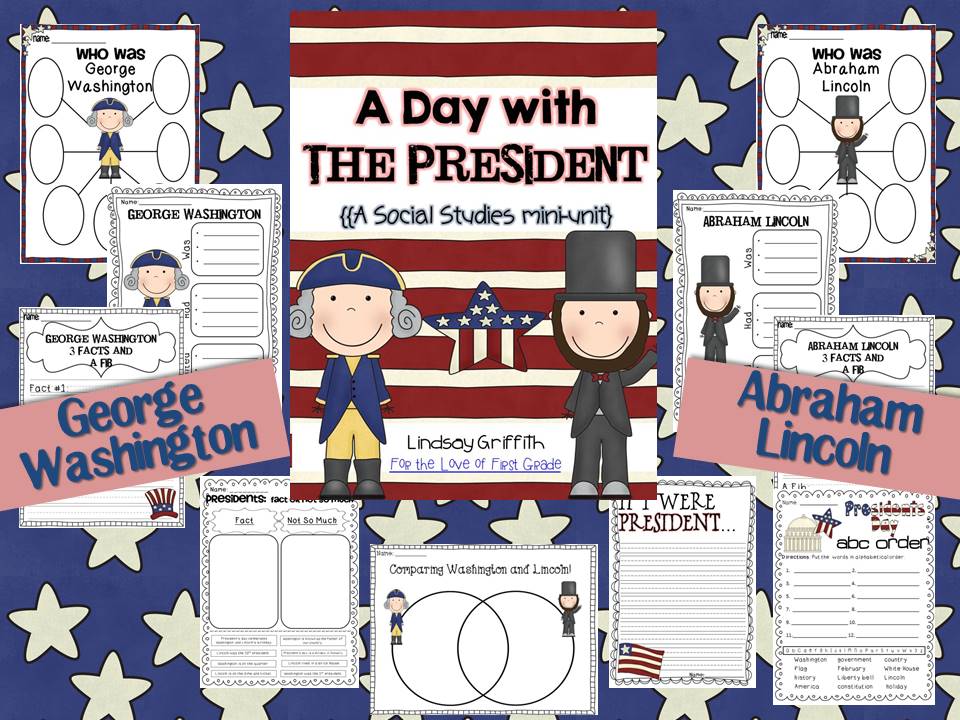 For the Love of First Grade: Presidents Mini Unit