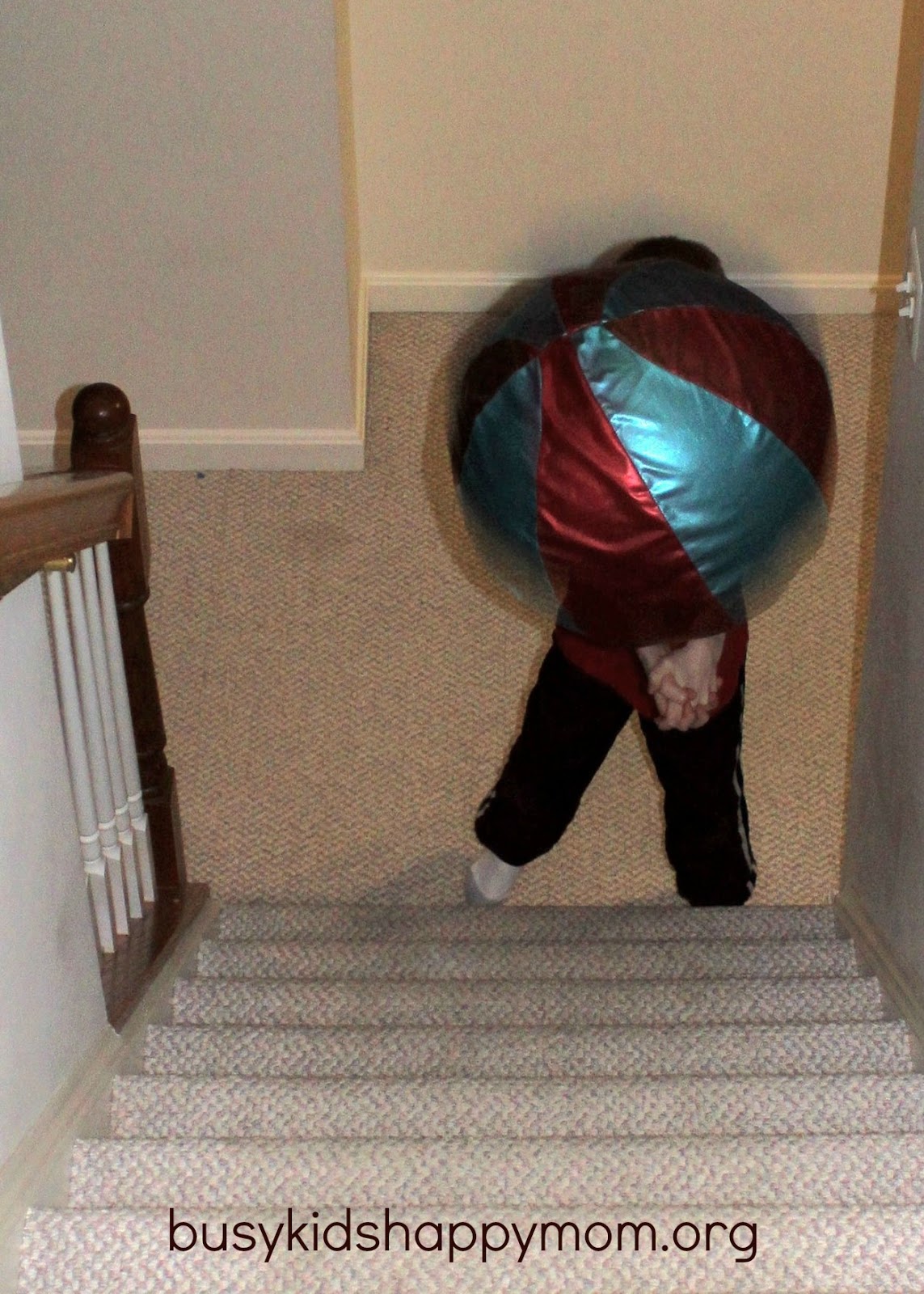 Stair Ball - Indoor (no mess) fun for kids.