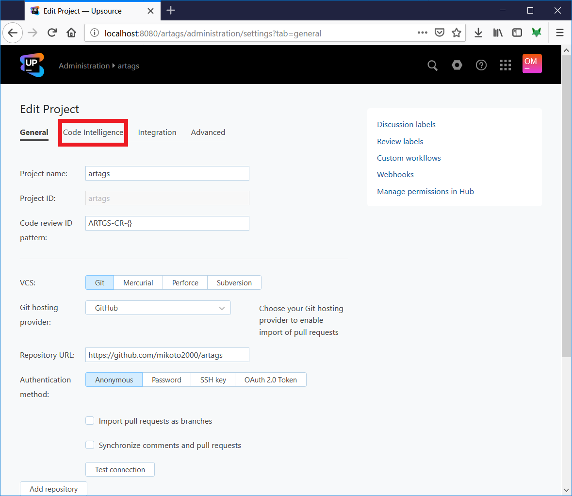 docker-compose で Upsource を試す - 起動からJavaプロジェクト作成まで - mikoto2000 の日記
