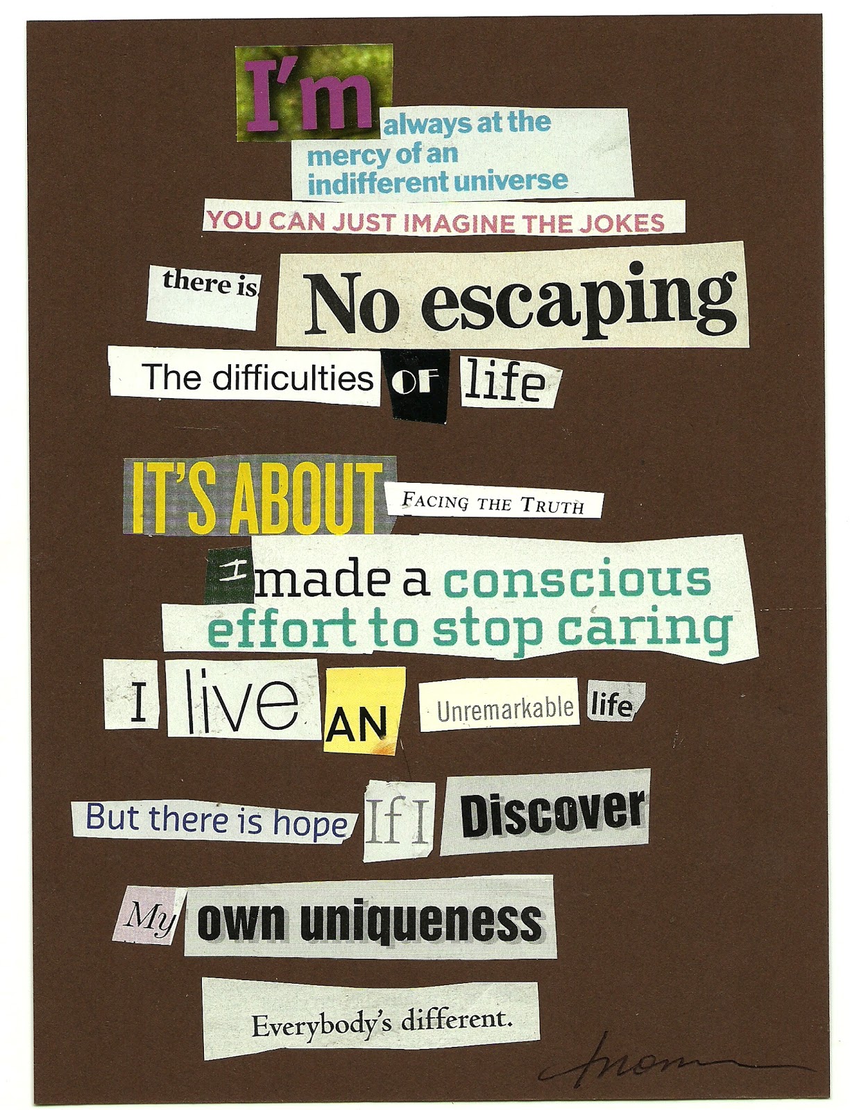 The collage poet: Uniqueness