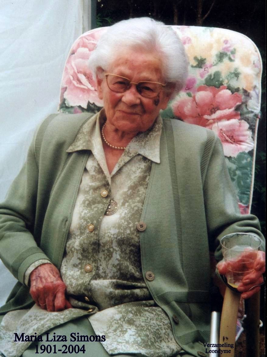 Historische weetjes: Maria Liza Simons 1901-2004, de 103-jarige van Berchem