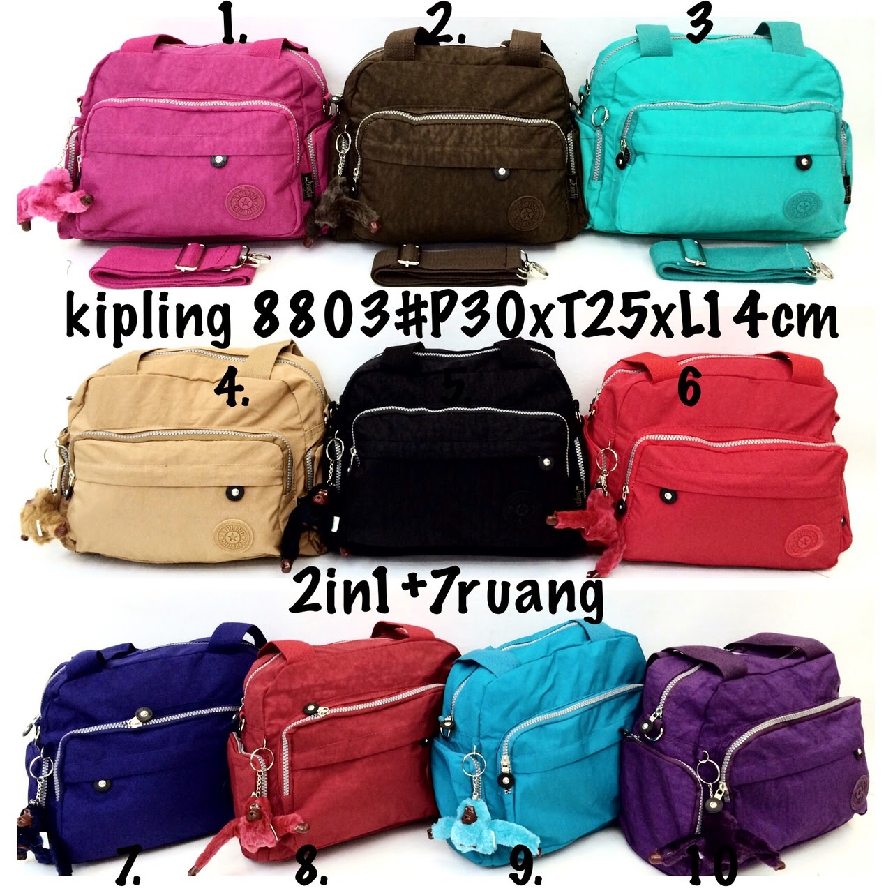 Jual Tas Kipling: Tas Kipling 8803 Tas 2in1 Tas Sandang Tas Selempang 7 ...