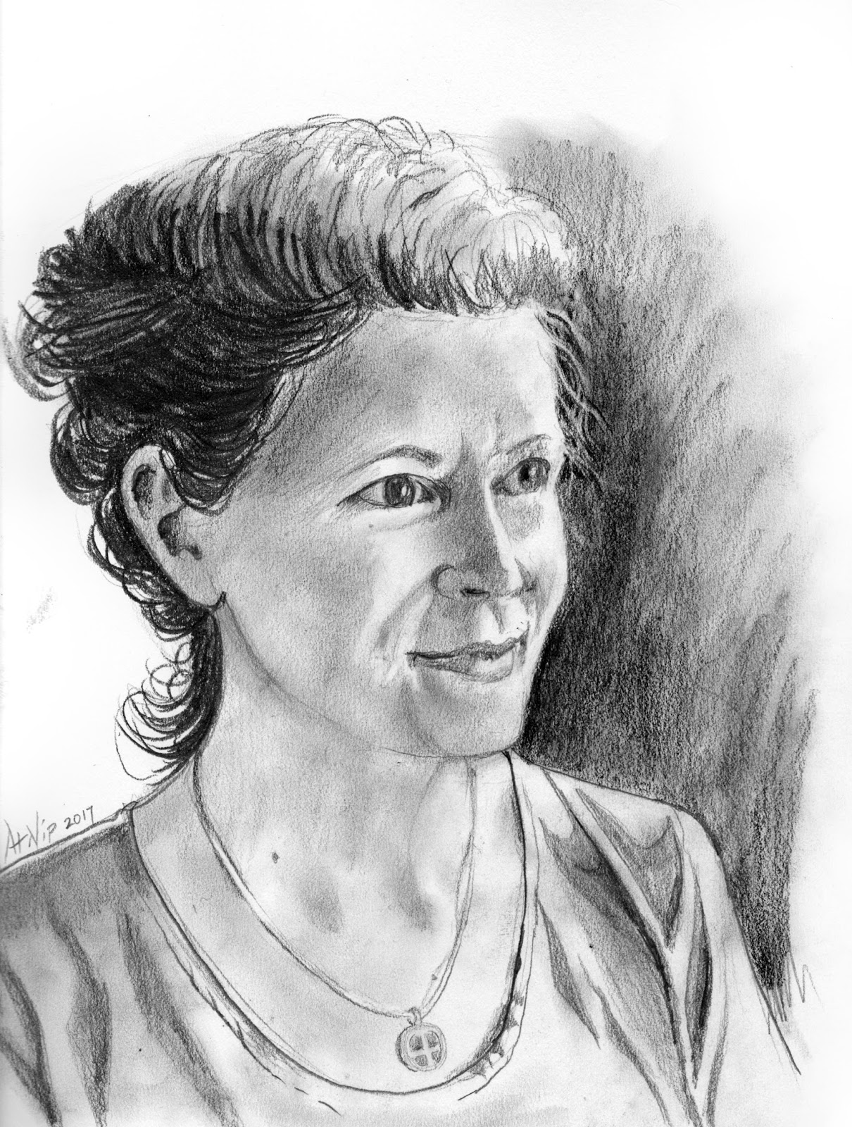 Jeff Atnip's Art: Monica - pencil drawing