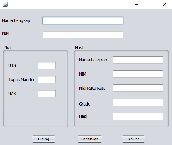 Program Penilaian Siswa Menggunakan Java Netbeans