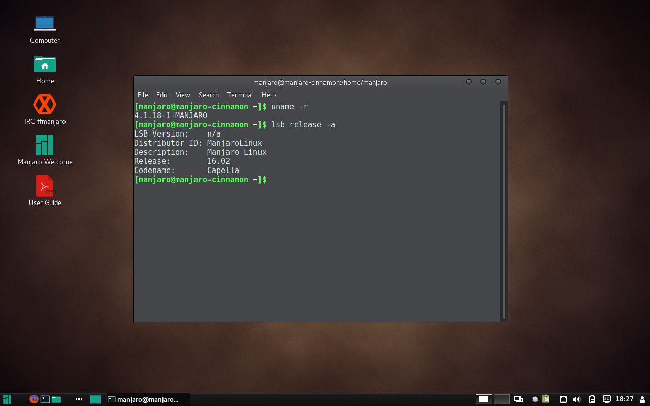 Manjaro Cinnamon 16.02 Screenshots