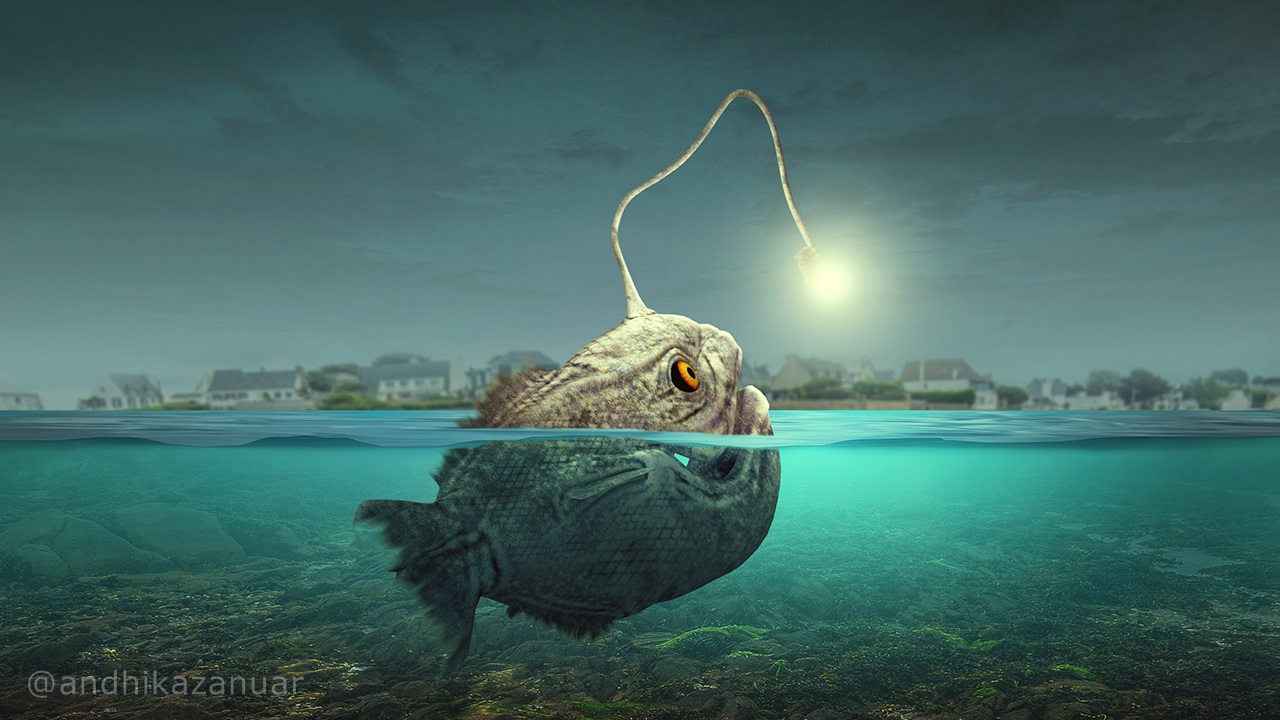 Photoshop Manipulation Tutorial - Angler Fish Light - zanuara.com