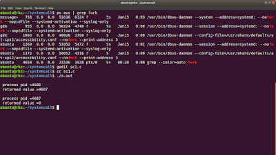Operating System: fork() System call programs - ubuntu