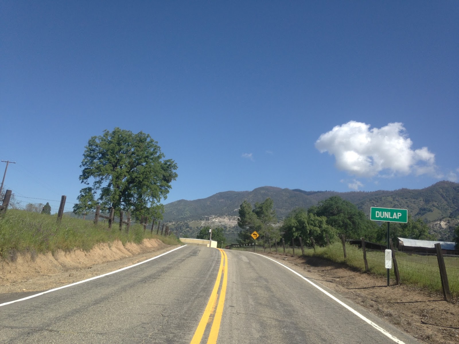 Old California State Route 180 on Dunlap Road