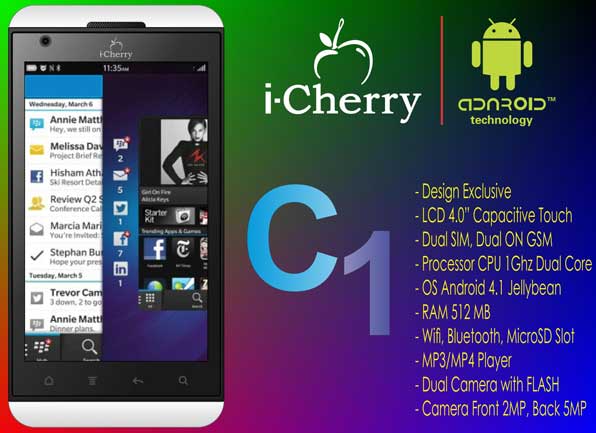 I Cherry C1, Blackberry Z10 Versi Murah Spesifikasi CPU Dual-Core Harga ...