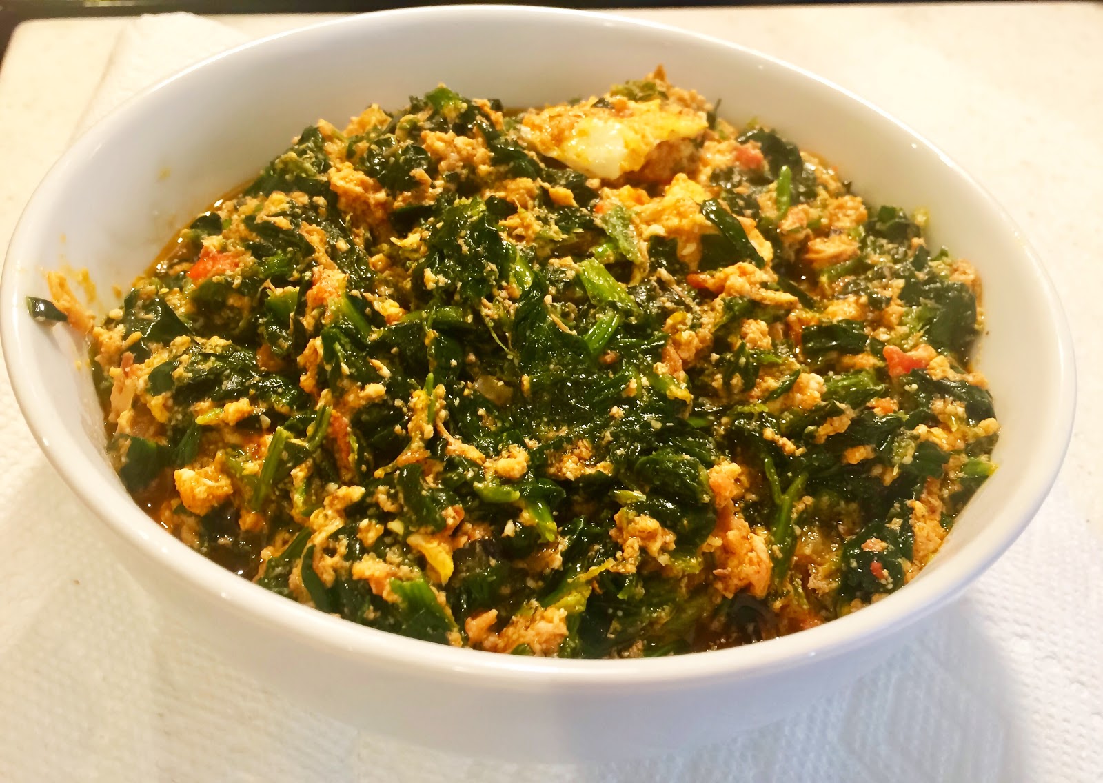 Spinach Stew with Egusie