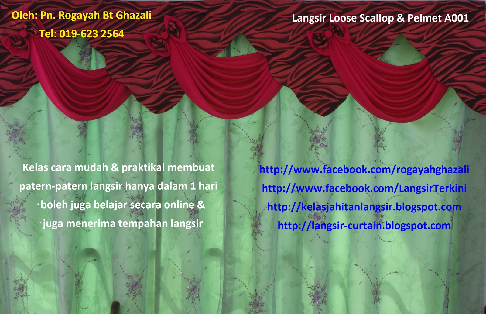 Langsir Loose Scallop & Pelmet A001