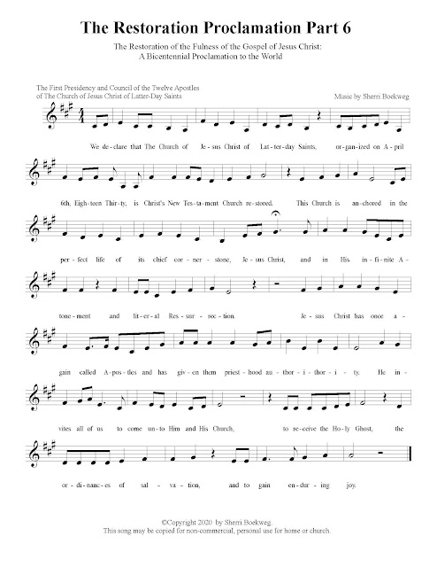 RESTORATION PROCLAMATION SONGS