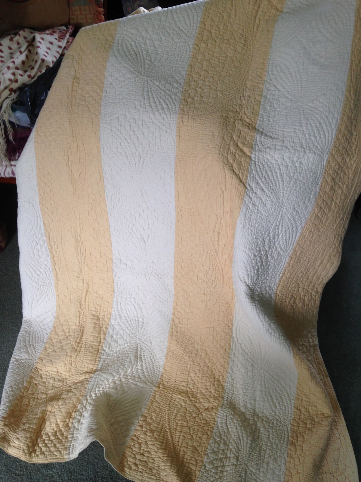 Welsh Quilts: Tan and Cream Strippy from Evenwood