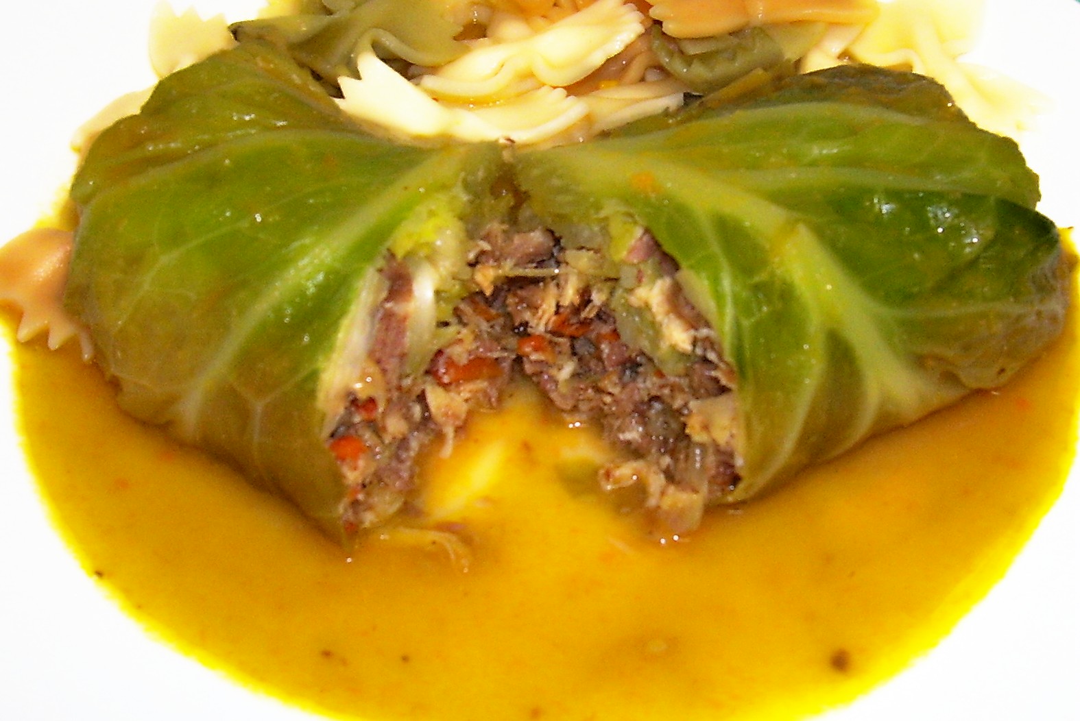 LA COCINA DE ENRIQUE: REPOLLO RELLENO DE TERNERA A LA SIDRA