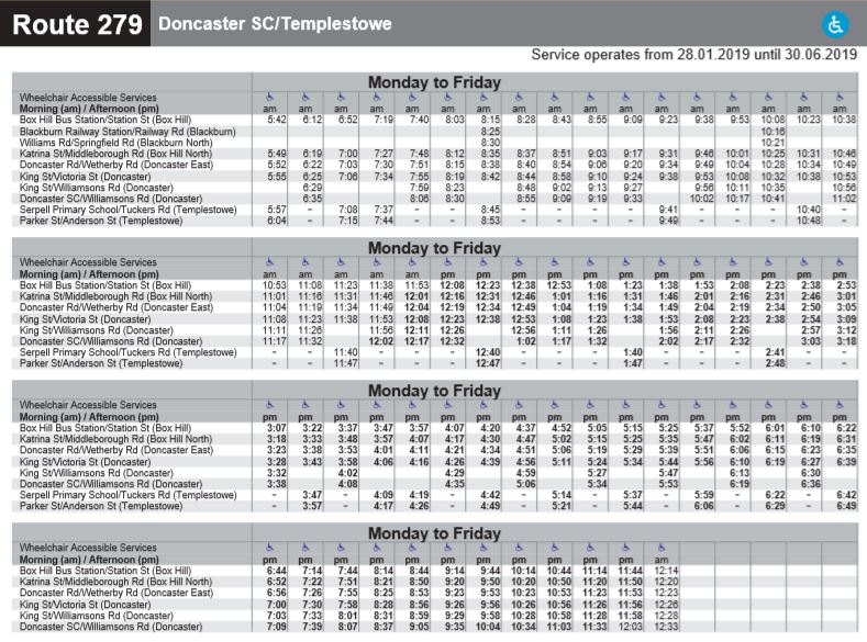 Melbourne on Transit: Timetable Tuesday #15: The 2 in 1 Route 279