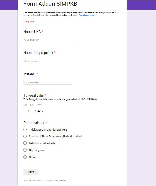 Mengisi Formulir Pengaduan SIM PKB Untuk Guru Yang Tidak Terundang PPG ...