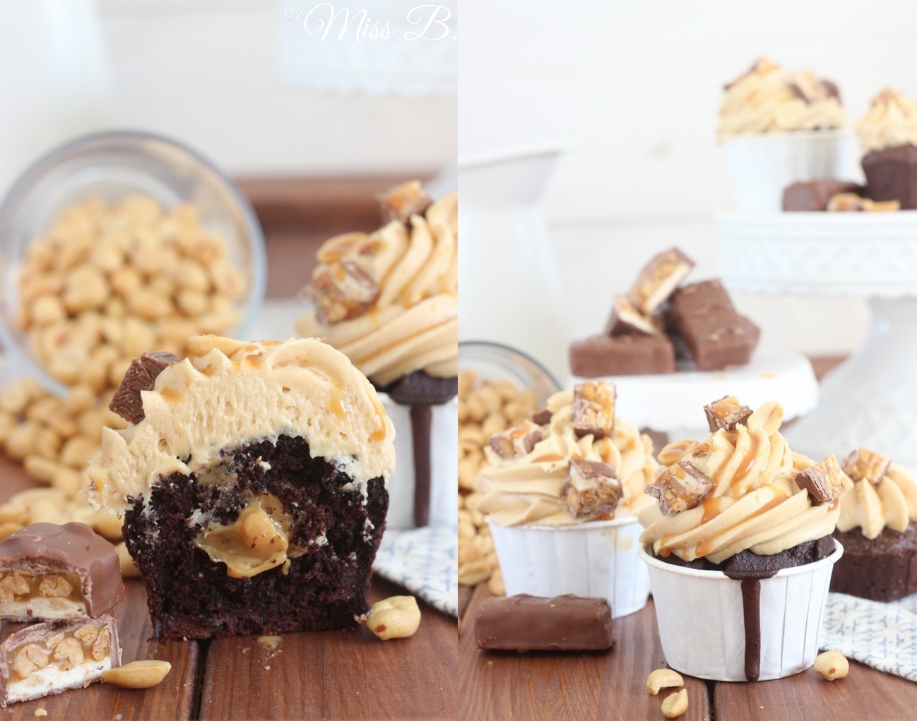 Pinterest made me do it: Snickers Cupcakes