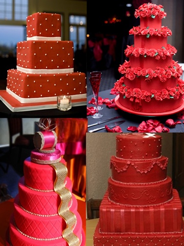 Pasteles y tortas para toda Celebración: Pasteles de boda rojos