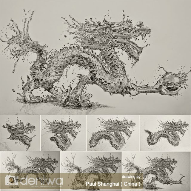 AMAZING WATER DRAGON DRAWING ~ Art Gallery