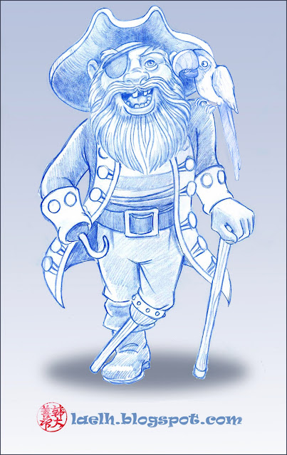 drawings and paintings by lael: Pirate sketch