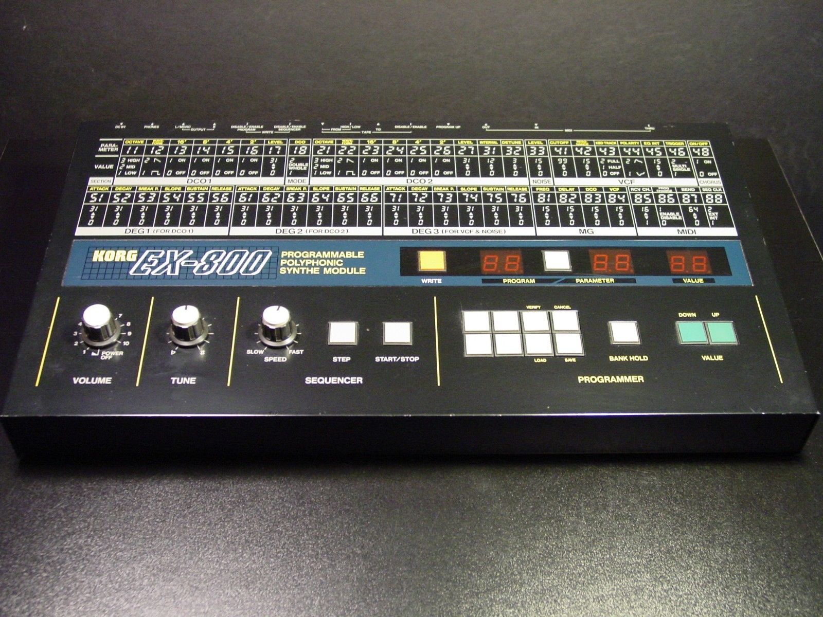 MATRIXSYNTH: Korg EX-800 Programmable Polyphonic Synth SN 005033