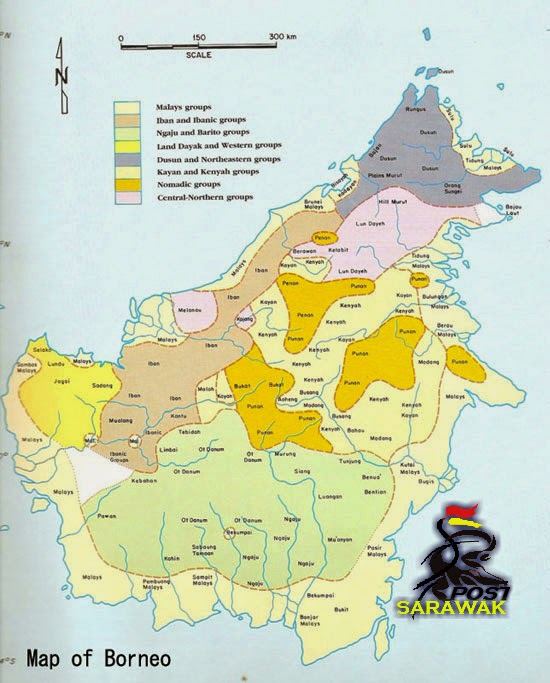 Peta Borneo Mengikut Taburan Etnik - Comebara