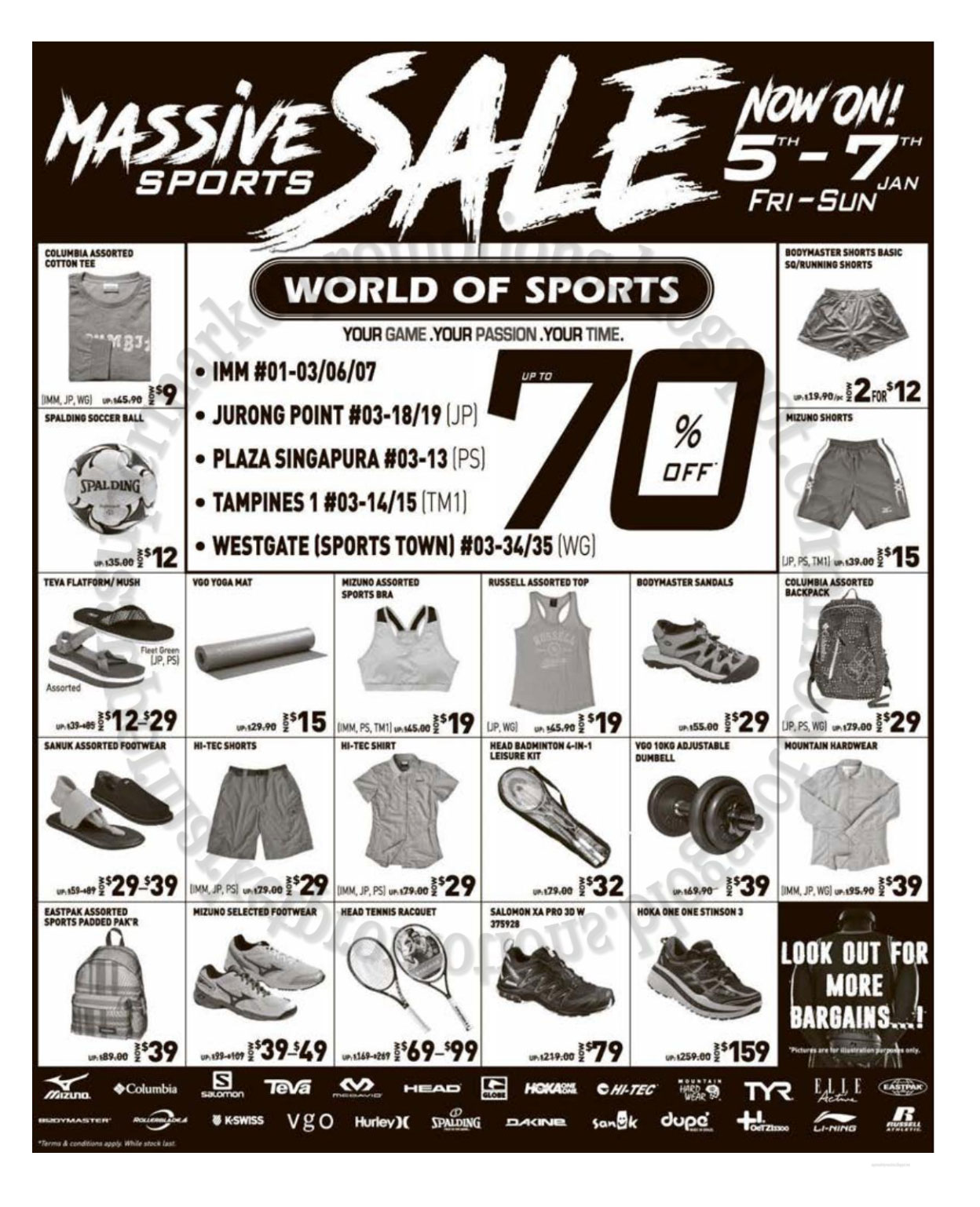 World of Sports Massive Sports Sale 05 - 07 January 2018 ~ Supermarket ...
