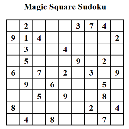 Magic Square Sudoku (Daily Sudoku League #28)-Fun With Puzzles