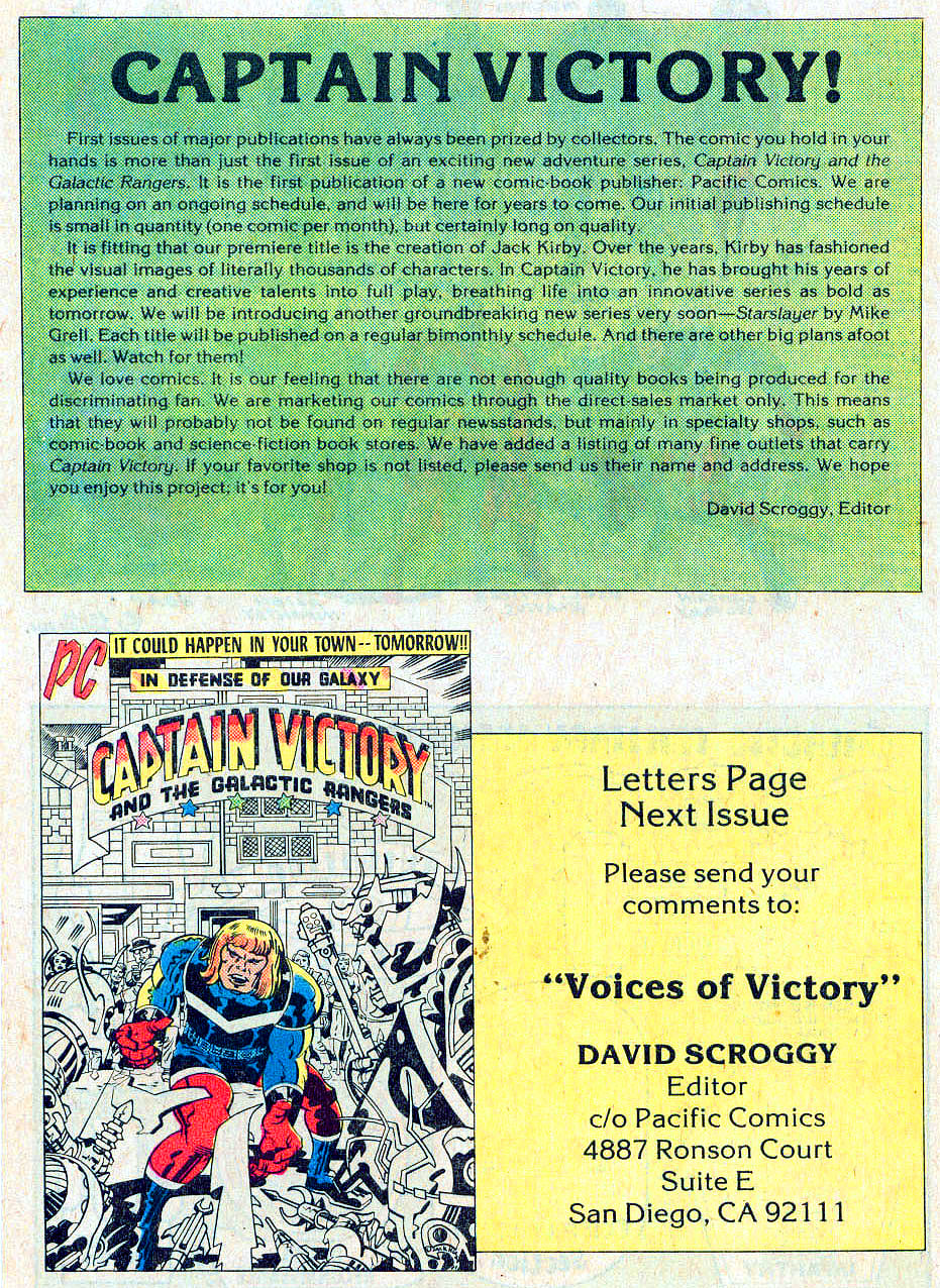 Read online Captain Victory and the Galactic Rangers (1981) comic ...