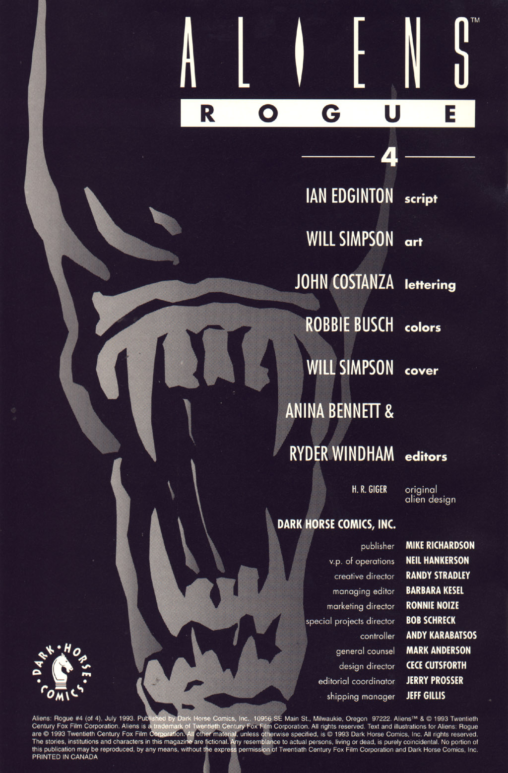 Read online Aliens: Rogue comic - Issue #4