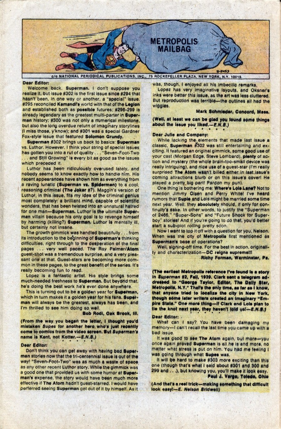 Read online Superman (1939) comic - Issue #306