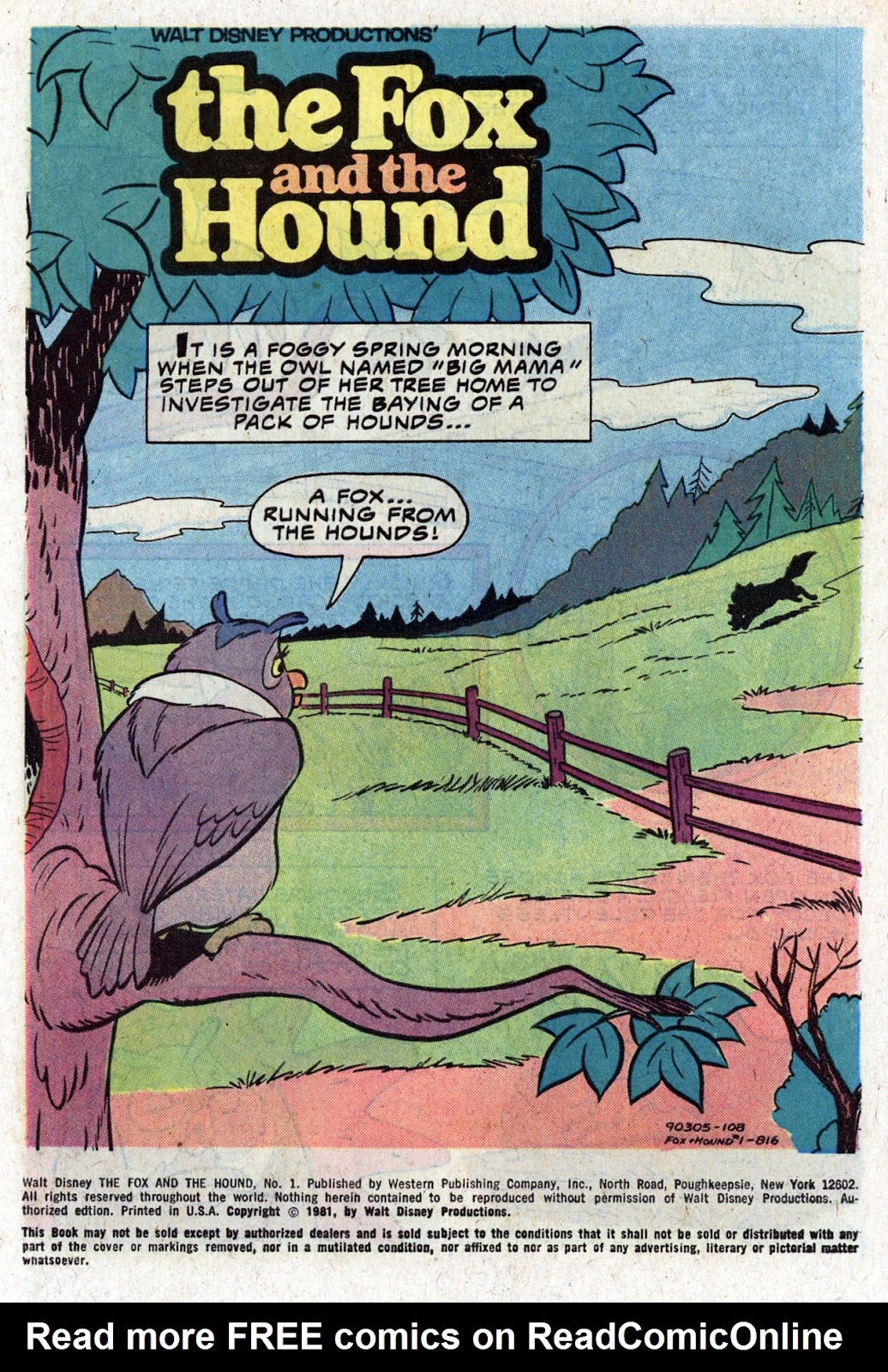 Read online Walt Disney Productions' The Fox and the Hound comic - Issue #1