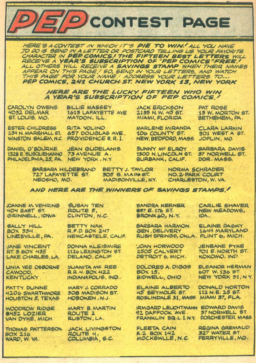 Read online Pep Comics comic - Issue #65